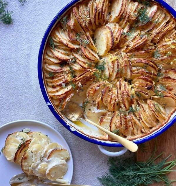 Courtney Roulston's Cheesy Carisma Potato Gratin - Mitolo Family Farms