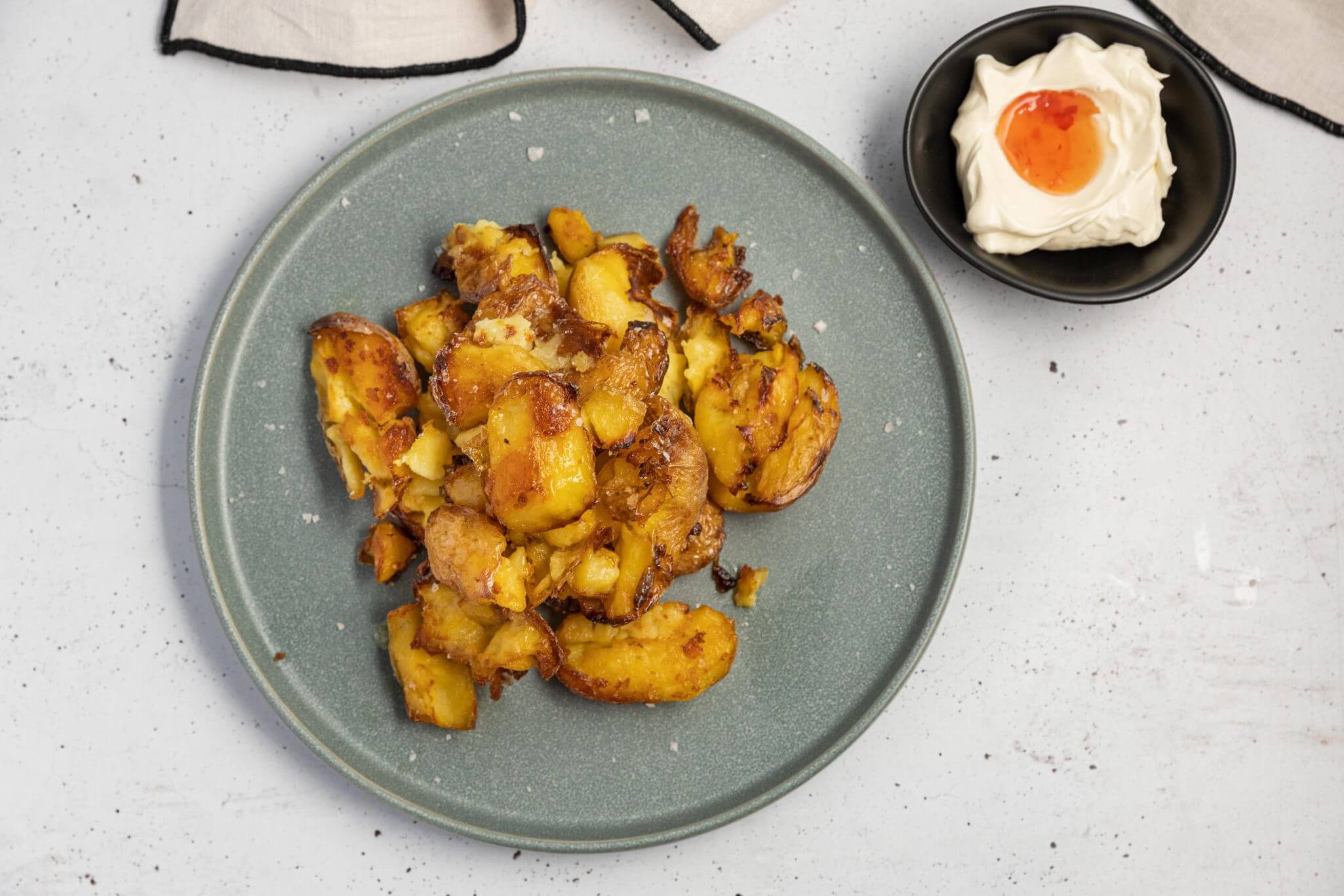 Smashed Roasted Carisma Potatoes - Mitolo Family Farms