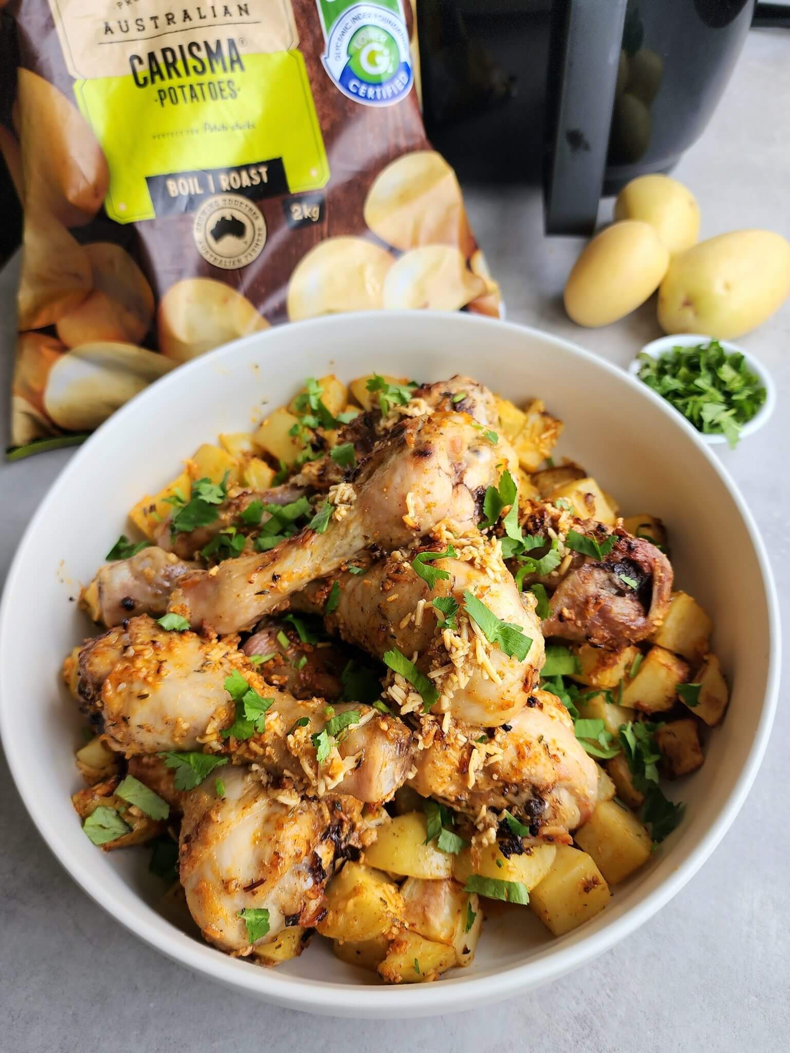 Air Fried Garlic & Parmesan Carisma Potatoes and Chicken - Mitolo ...