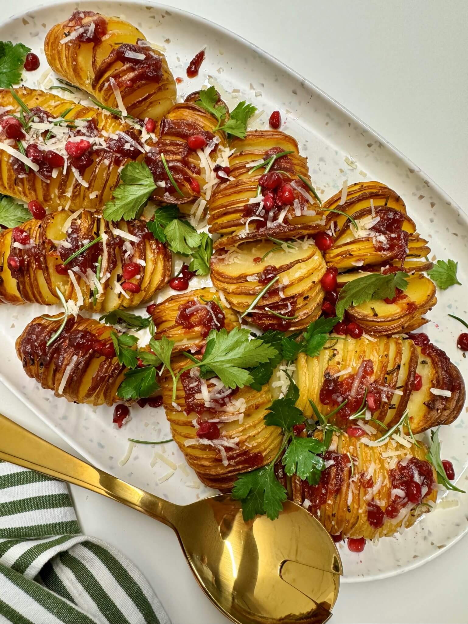 Rosemary and Garlic Hasselback Carisma Potatoes with Cranberry Glaze ...
